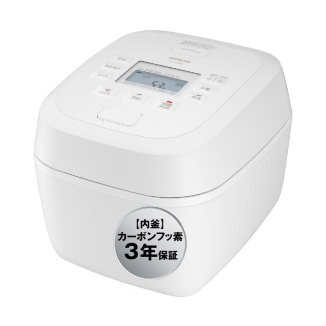 日立 炊飯器 5.5合 圧力 IH RZ-A100HJ W フロストホワイト 日本製 黒厚鉄釜 蒸気セーブ 新生活 一人暮らし ふた加熱板 食洗機対応