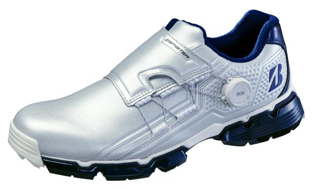 ブリヂストン スパ イクレスゴルフシューズ ゼロ・スパ イク バイター ツアー SH2401 メンズ シルバー/ブルー 25.5cm 3E