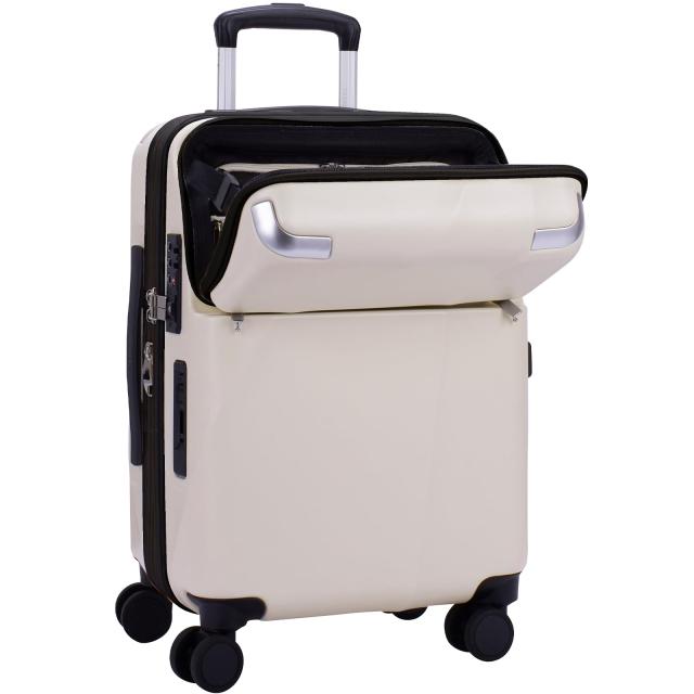 トラベリスト スーツケース ジッパー オープン ブレーキ機能付き 拡張機能付き 35L(43L) 53 cm 3.6kg シエラ バニラアイボリー