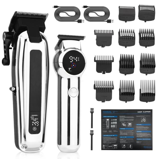 Soonsell メンズシェーバー バリカン 電動バリカンセット ヘアカッター 散髪用コードレス 精密彫刻 T字 低騒音 充電と注油提示 防水 USB