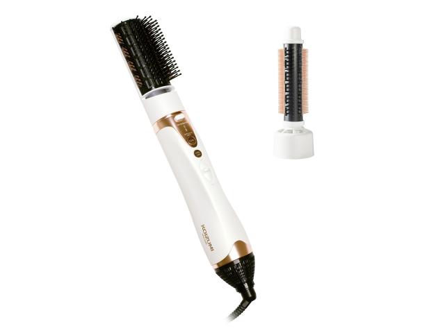 コイズミ カーリングドライヤー イオンバランス 大風量 1000W 温冷自動切替 ブラシ2種類 ヘアセット ホワイト KHC-5060/W