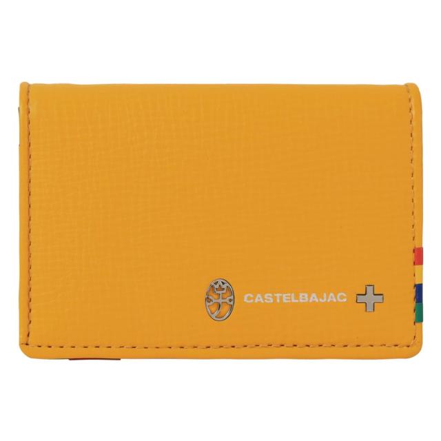 [カステルバジャック] 名刺入れ カードケース カード入れ ささマチ メンズ 057614 プレス 牛革 本革 レザー ビジネス 【11】 イエロー