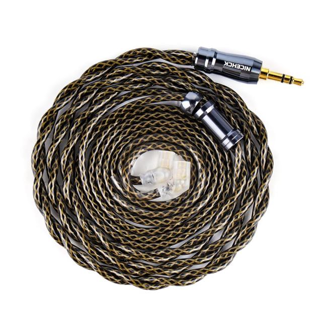 NICEHCK GodDNA イヤホンリケーブル アップグレードケーブル qdc 2Pin 3.5mm 銅銀合金+銀メッキ合金銅+銀メッキ7N高導電銅ミックス デュ
