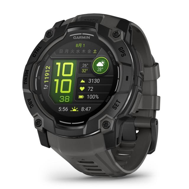 ガーミン(GARMIN) Instinct 3 50mmサイズ AMOLED Black BezelCharcoal Band 010-03020-30 【ランニング・ゴルフ・登山・サイクリング等30