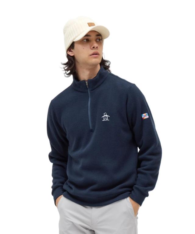マンシングウェア カットソー 定番 セーター ハーフジップ 吸湿発熱 ペンギン ゴルフ MG5FSW80M メンズ NV00(ネイビー)