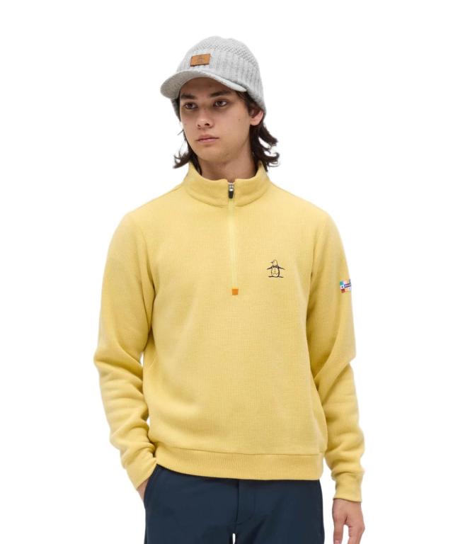 マンシングウェア カットソー 定番 セーター ハーフジップ 吸湿発熱 ペンギン ゴルフ MG5FSW80M メンズ YL00(イエ ロー)