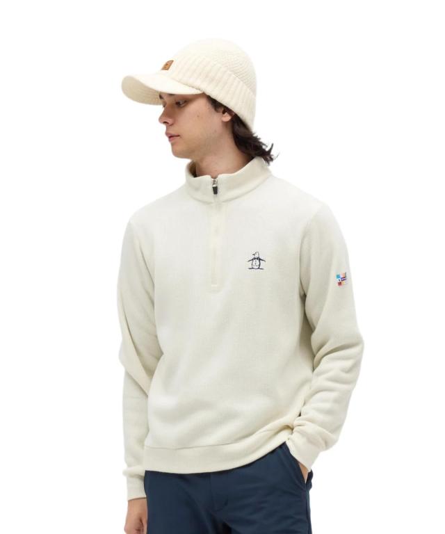 マンシングウェア カットソー 定番 セーター ハーフジップ 吸湿発熱 ペンギン ゴルフ MG5FSW80M メンズ WH00(ホワイト)