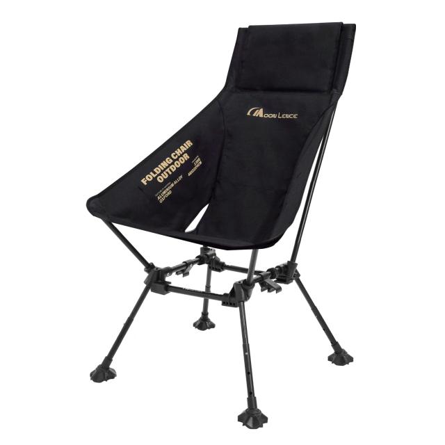 MOON LENCE アウトドア チェア ハイバック 超ワイド67cm 四段階高さ調節 大型足キャップ アルミ キャンプ 椅子 グランドチェア 折りたた