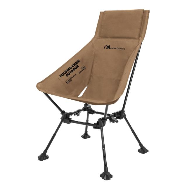 MOON LENCE アウトドア チェア ハイバック 超ワイド67cm 四段階高さ調節 大型足キャップ アルミ キャンプ 椅子 グランドチェア 折りたた