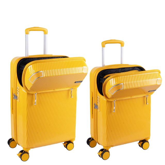 トラベリスト スーツケース キャリーケース ジッパー フロントオープン オープン ブレーキ付き 拡張機能 Accel アクセル イ エ ロ