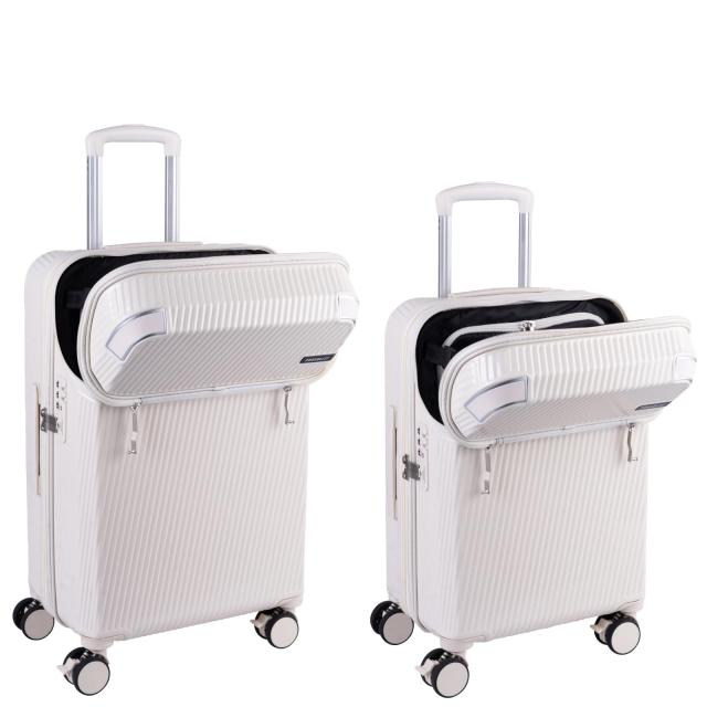 トラベリスト スーツケース キャリーケース ジッパー フロントオープン オープン ブレーキ付き 拡張機能 Accel アクセル アイボ