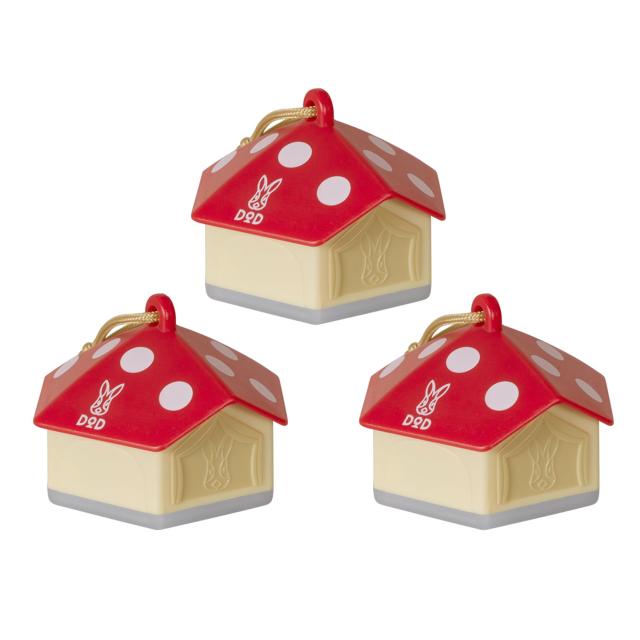 DOD(ディーオーディー) ミニキノコライト3個セット LEDランタン 3個セット USB充電式 小型 軽量 200ルーメン / 6-60時間 L3-046-RD