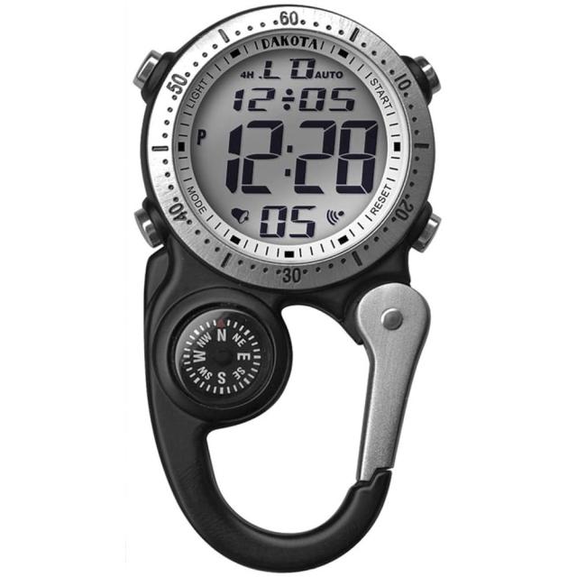 Dakota カラビナウォッチ 方位磁針付き デジタル時計 マイクロライト 多機能 ブラック DK30863[bdk3086r]