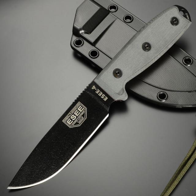 ESEE アウトドアナイフ Model4 プレーンエッジ フルタング構造 ES4PB[bes4pbr]