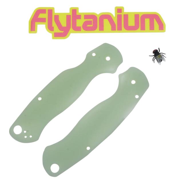 Flytanium ナイフハンドル Spyderco Paramilitary 2用 Lotus Scales Jade G10素材 FLY816[bfly816r]