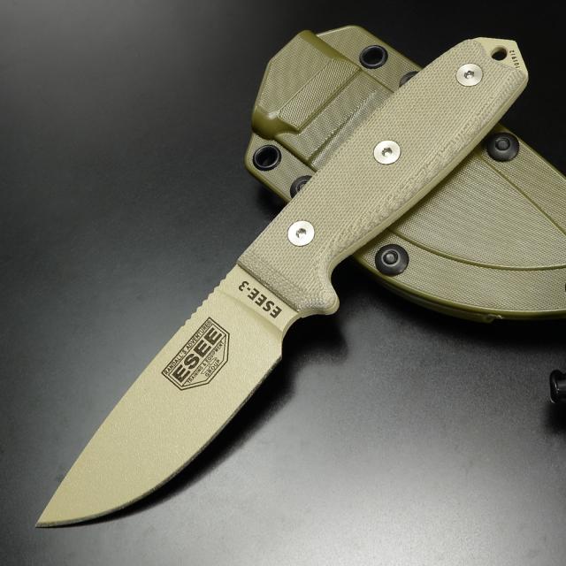 ESEE アウトドアナイフ ESEE-3 デザートタン ブレード 直刃 ESEE-3P-DT[brc3pdtr]