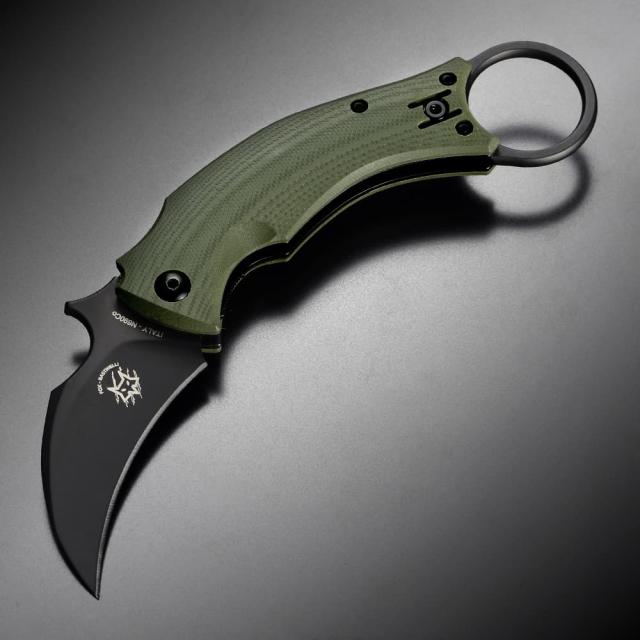 FOX KNIVES 折りたたみナイフ Black bird カランビット FX-591 OD [ ブラック ][ra12812]