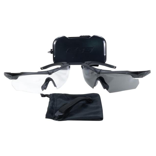ESS シューティンググラス CROSSBOW 2X クロスボウ クリア＆スモークグレー 740-0504 [ ハードケース付属 ][ra18730]