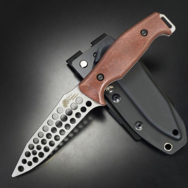 Makkari knives トレーニングナイフ 間狩純平作 ピットブル 樹脂製シース マリスクリップ付き[ra19223]