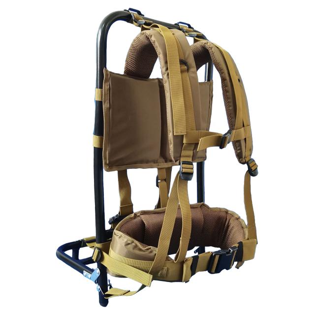 バッグパックフレーム 折りたたみ式 アルミ合金 耐荷重60kg [ カーキ ][ra19444]