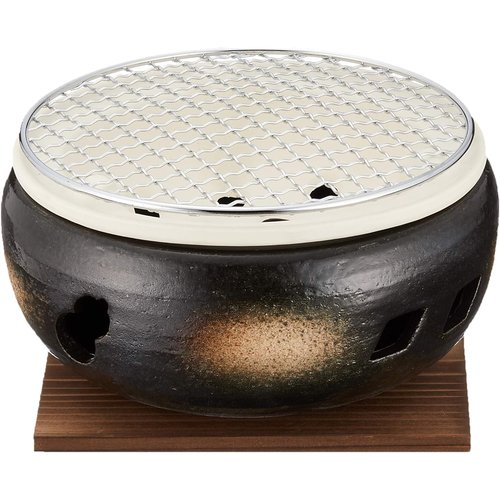 マルヨシ陶器 伊勢炭焼 水コンロ 7号 黒 M4603