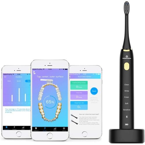 InfinitusValue インフィニタスバリュー ブラシ 超音波ブラシ 歯垢除去 ブラック IVHB01B