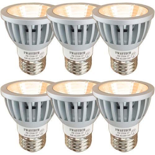 Fwaytech ledスポットライト e26 狭角 2700K 本体銀 狭角15度 E26口金 調光対応