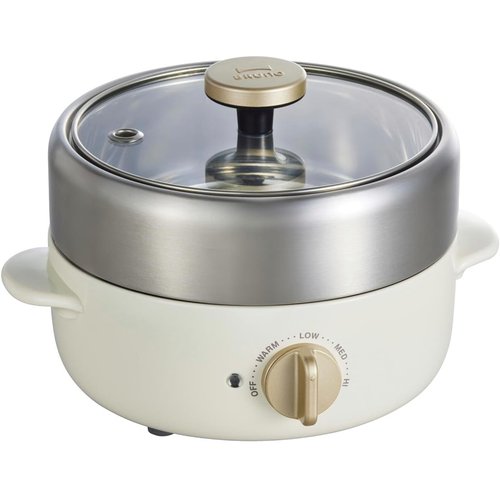 BRUNO ブルーノ 電気鍋 一人用 二人用 コンパクトマルチグリルポット 卓上 ホワイト BOE115-WH