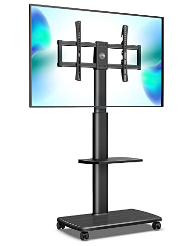 FITUEYES テレビスタンド 32〜65インチテレビに対応 キャスター付き 高さ角度調節可能 移動式 耐震 中段棚一枚付 棚板無階段調節 TT206505GBの通販はau PAY ...
