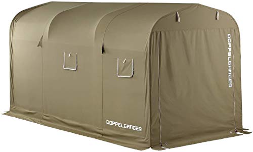 ドッペルギャンガー(DOPPELGANGER) ストレージバイクガレージ バイク用 XLサイズ 屋外簡易車庫 全長337cm カーキ ウルトラ級大型バイク格納 [W160×L(D)337×H170cm] DCC330XL-KH