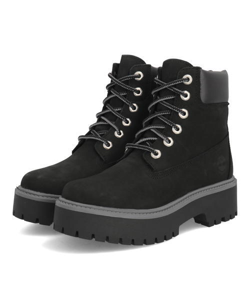 Timberland ティンバーランド STONE STREET 6 IN LACE WP BOOT 防水 レディースブーツ(6インチプレミアムウォータープルーフプラットフォーム) A5RH5 ブラック