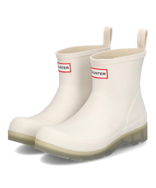 HUNTER ハンター W PLAY SHORT TRANSLUCENT【完全防水】レディースレインブーツ(プレイショートトランスルーセント) WFS4001RMA SHW シェイディッドホワイト