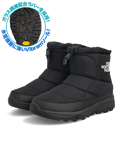 THE NORTH FACE ザ・ノースフェイス NUPTSE BOOTIE WP LOGO SHORT ARCTIC GRIP 防水透湿 保温 ガラス繊維配合ソール レディースブーツ(ヌプシブーティWPロゴショートアークティックグリップ) NF52485 KW ブラック/ホワイト