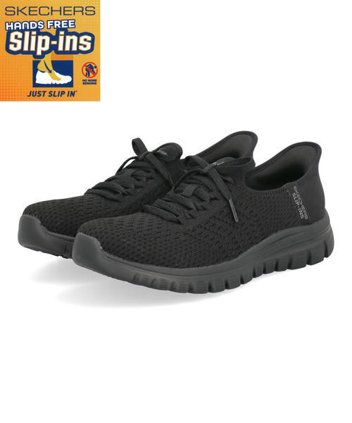 SKECHERS スケッチャーズ SLIP-INS スリップインズ GRACEFUL-FIRST BLUSH 軽量 レディーススニーカー(グレースフルファーストブラッシュ) 100736 [HF] ブラック