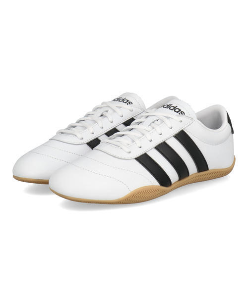 adidas アディダス GRAND COURT LO W【軽量】レディーススニーカー 薄底 ロープロ(グランドコートローW) JQ9688 フットウェアホワイト/コアブラック/ガム