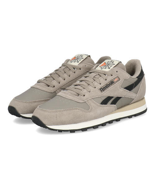Reebok リーボック CLASSIC LEATHER メンズレザースニーカー(クラシックレザー) 132141 100239552 グリッティグレー/ブラック/レッド
