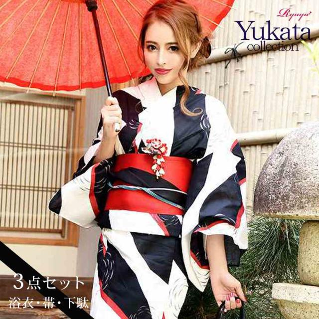 浴衣 セット レディース 浴衣レディース レディース浴衣 ゆかた 帯 下駄 キャバ浴衣 キャバ 夏祭り 花火大会 Ryuyu 白