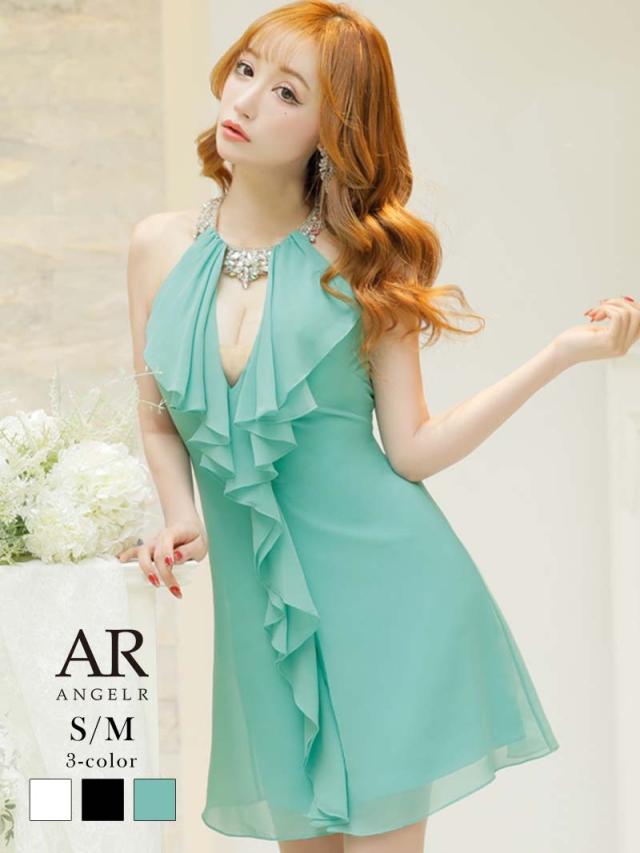 キャバドレス キャバ ドレス キャバクラ AngelRドレス エンジェルアール ミニドレス パーティードレス フレア 谷間 ホルターネック ビ