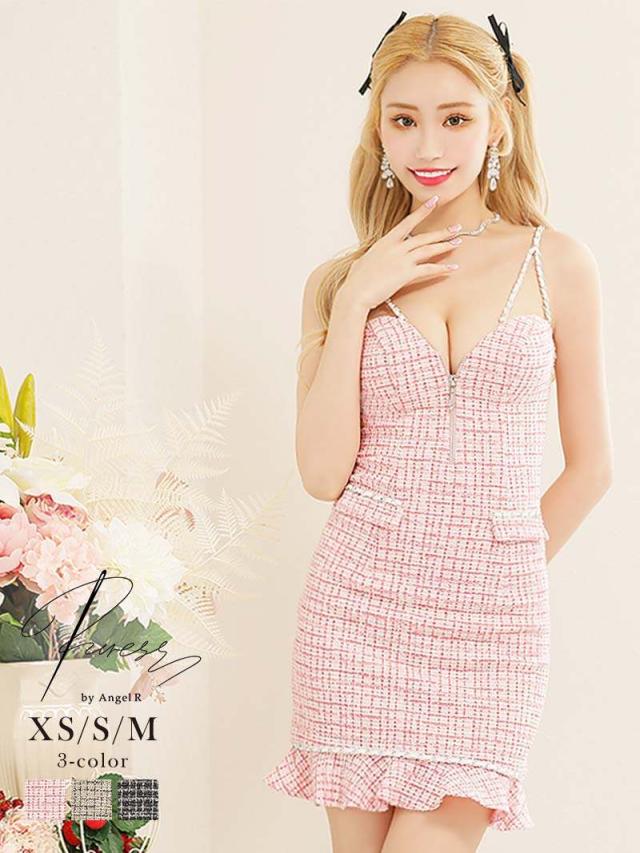 キャバドレス キャバ ドレス キャバクラ ミニドレス パーティードレス PURESS ツイード エンジェルアール 高級 インスタ