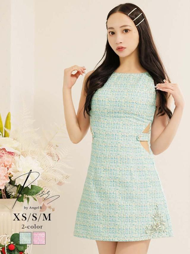 キャバドレス キャバ ドレス キャバクラ ミニドレス パーティードレス PURESS ツイード ワンピース 同伴 ブランドドレス