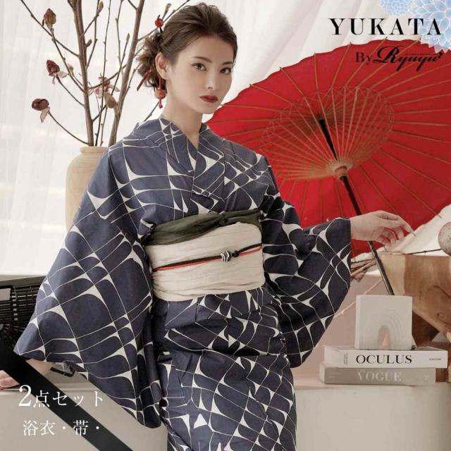 浴衣 セット レディース 浴衣レディース レディース浴衣 ゆかた 帯 下駄 キャバ浴衣 キャバ 夏祭り 花火大会 Ryuyu 紺