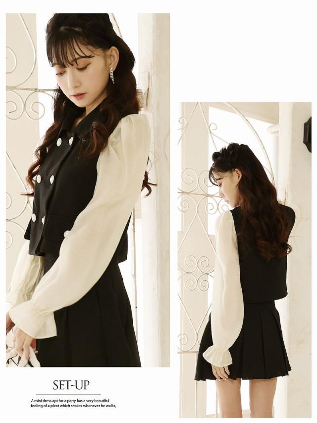 セットアップドレス Belsia ツイード シフォン 韓国セットアップ