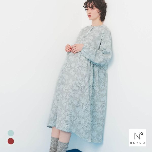 ナルエー パジャマ シュークリームガーセRフラワーステッチワンピース ワンピース ルームウェア レディース NARUE 送料無料
