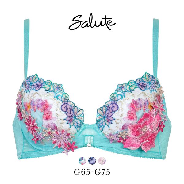 ワコール サルート 50グループ 50G リボンブラ ブラジャー G 谷間キープ Wacoal Salute BTJ750 25SS先行コア 下着 レディース 30%OFF 送料無料