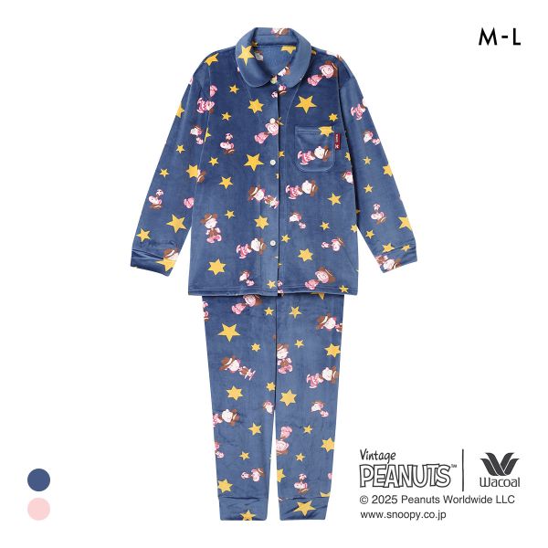 ワコール リラックス＆スリープ PEANUTS×ワコール スヌーピー パジャマ 長袖 上下セット あったか フリース レディ 10%OFF 送料無料