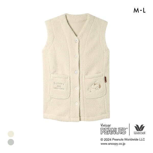 ワコール リラックス＆スリープ PEANUTS×ワコール スヌーピー ベスト パジャマ ルームウェア ボア Wacoal 10%OFF 送料無料