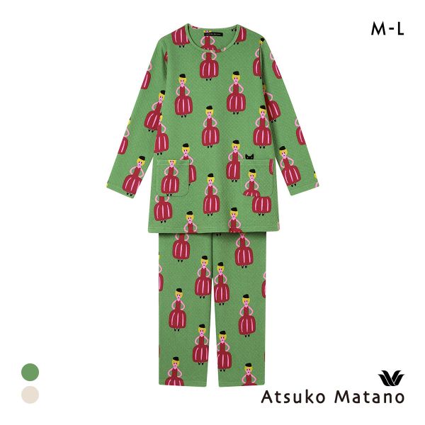 ワコール マタノアツコ ルームウェア 長袖パジャマ 上下セット あたたかい キルトニット Wacoal ATSUKO MATANO 15%OFF 送料無料