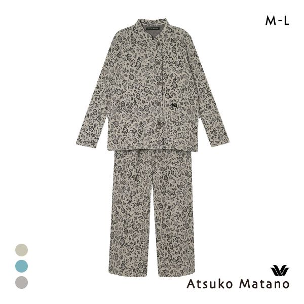 ワコール マタノアツコ くろねこ 長袖 パジャマ 上下セット ルームウェア スタンドカラー Wacoal ATSUKO MATANO 15%OFF 送料無料