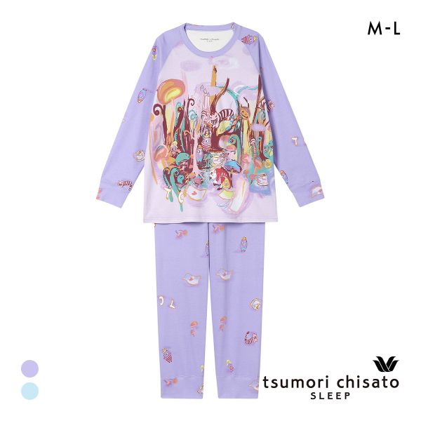 ワコール ツモリチサト 不思議の国 パジャマ 長袖 上下セット ルームウェア 綿100％ Wacoal tsumori chisato SLEEP 15%OFF 送料無料