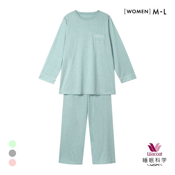 ワコール 睡眠科学 レディース シルク100％ パジャマ 長袖 上下セット ルームウェア 絹 ML Wacoal 10%OFF 送料無料